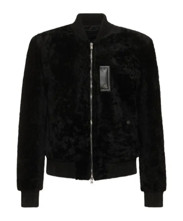 Amiri Fur Bomber Jacket With Zip Front