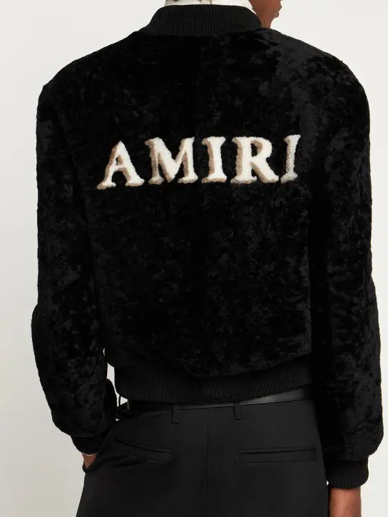 Amiri Fur Bomber Jacket With Zip Front
