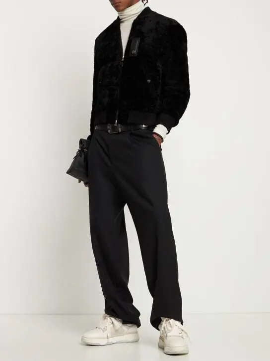 Amiri Fur Bomber Jacket With Zip Front