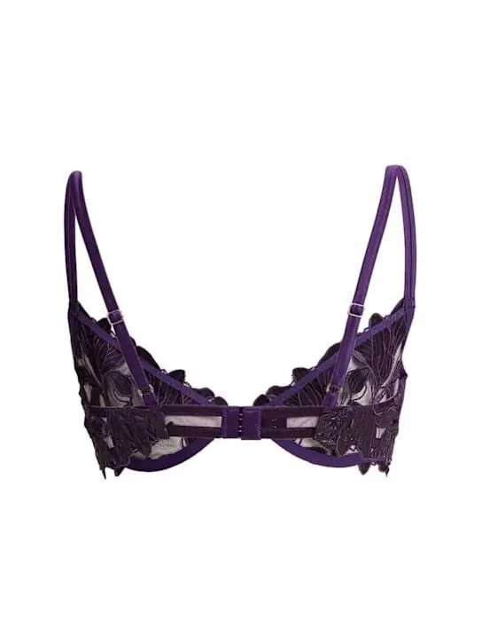 FLEUR DU MAL Lily Embroidery Underwired Demi Bra