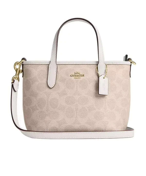 COACH City Mini Shoulder Bag With Monogram Detail - Chalk