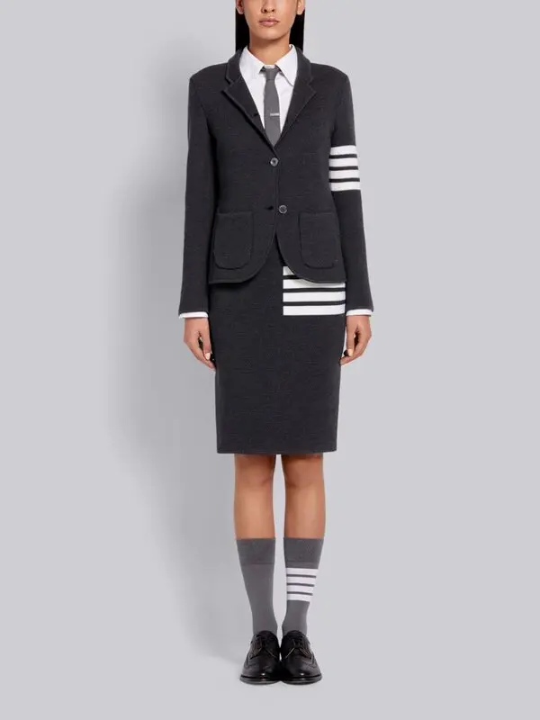 Thom Browne 4-bar Fitted Knit Skirt