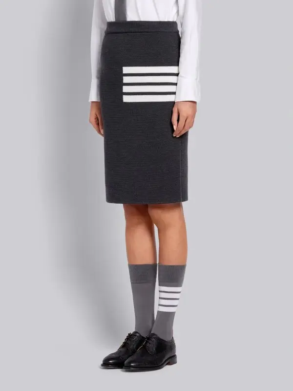 Thom Browne 4-bar Fitted Knit Skirt