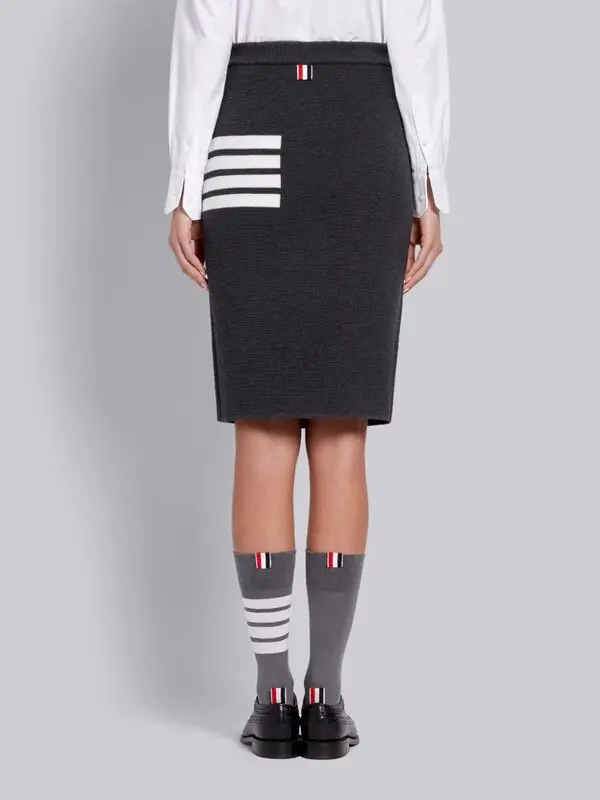 Thom Browne 4-bar Fitted Knit Skirt