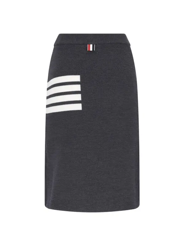 Thom Browne 4-bar Fitted Knit Skirt