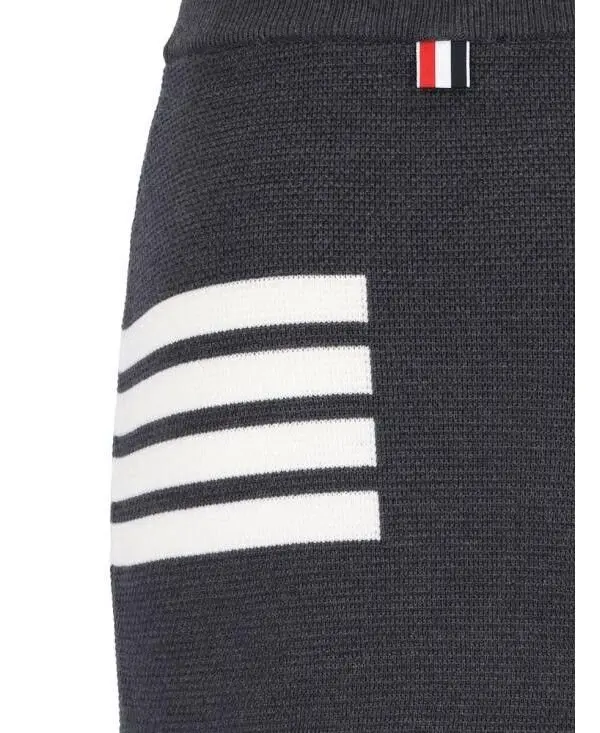 Thom Browne 4-bar Fitted Knit Skirt