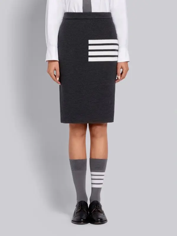 Thom Browne 4-bar Fitted Knit Skirt