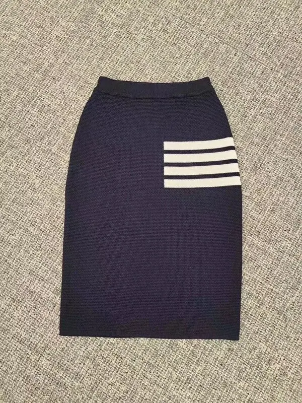 Thom Browne 4-bar Fitted Knit Skirt