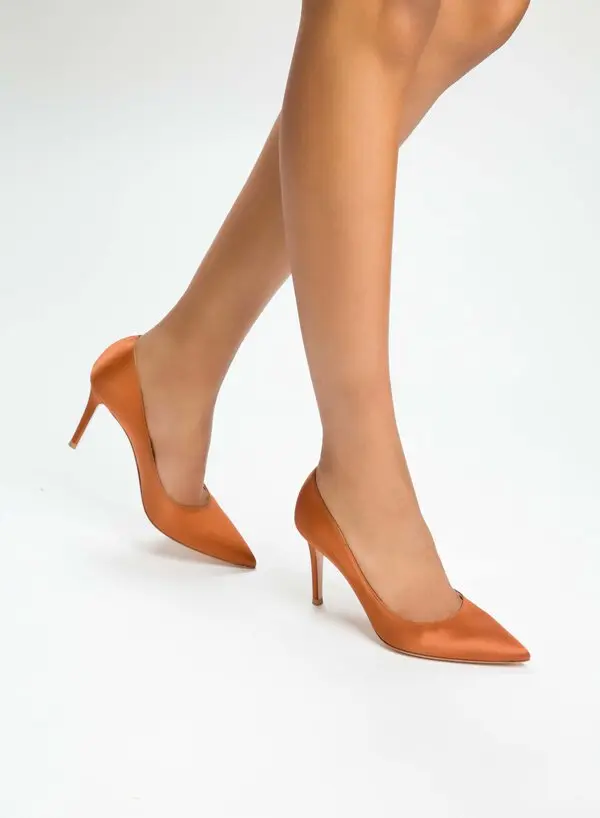 GIANVITO ROSSI Pointed Toe Stiletto High Heel Pumps - Brown