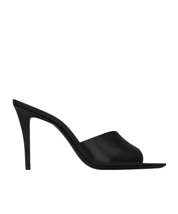 Saint Laurent Romy Mules In Smooth Leather - Black