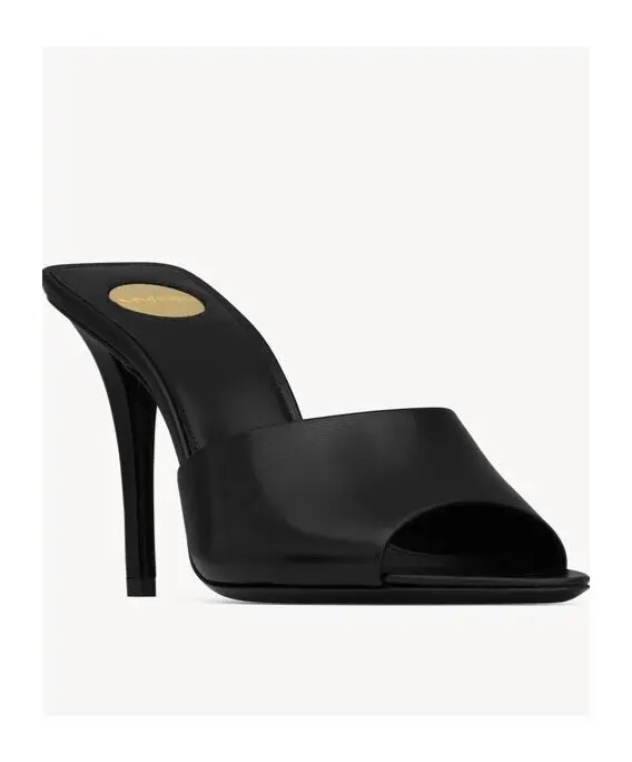 Saint Laurent Romy Mules In Smooth Leather - Black