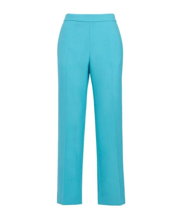 Chloé Wool Crepe Straight Leg Trousers - Green