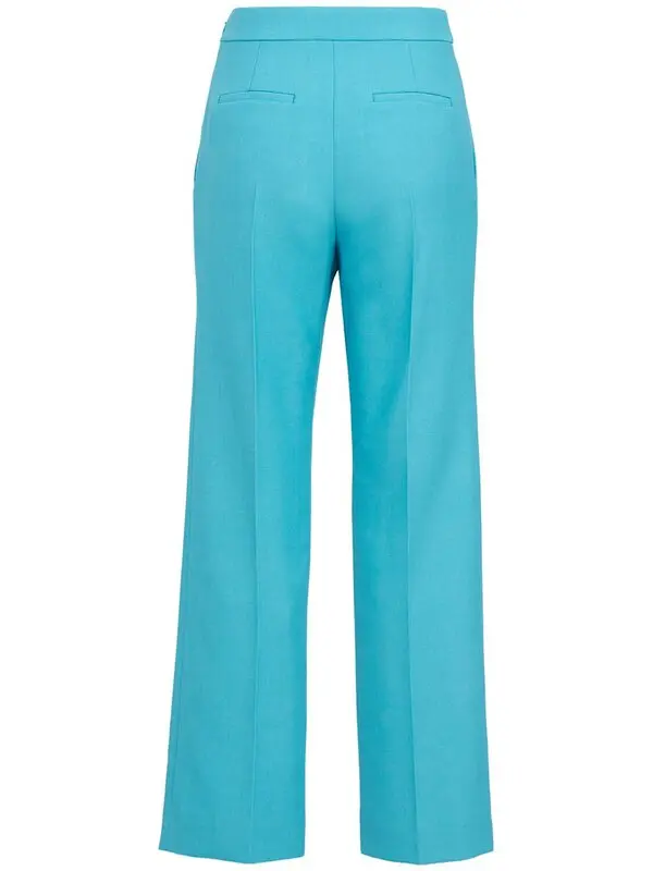 Chloé Wool Crepe Straight Leg Trousers - Green