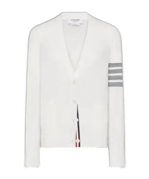 Thom Browne Four-bar Merino Wool Cardigan
