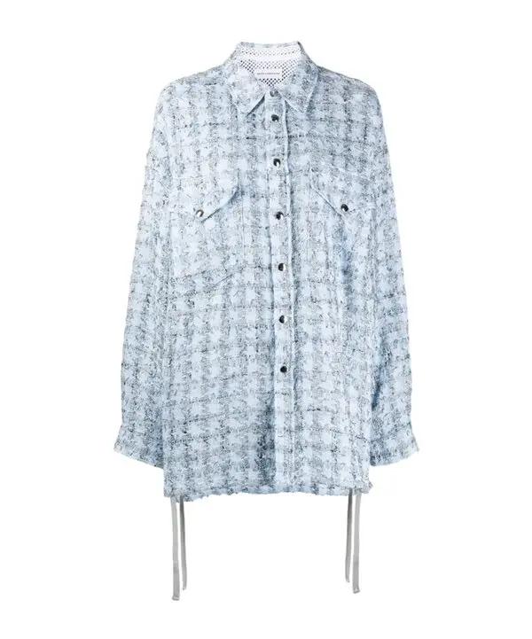 Faith Connexion Plaid Long-sleeved Shirt - Blue