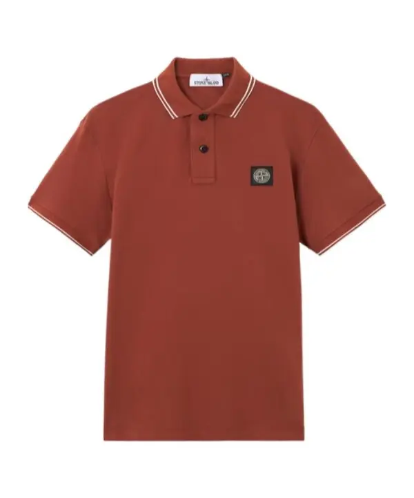 Stone Island Logo Patch Slim Polo Shirt