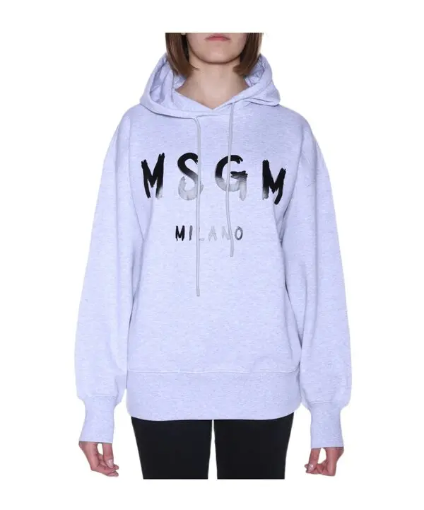MSGM Logo Print Hooded Sweatshirt