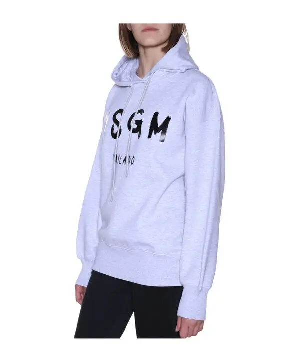 MSGM Logo Print Hooded Sweatshirt