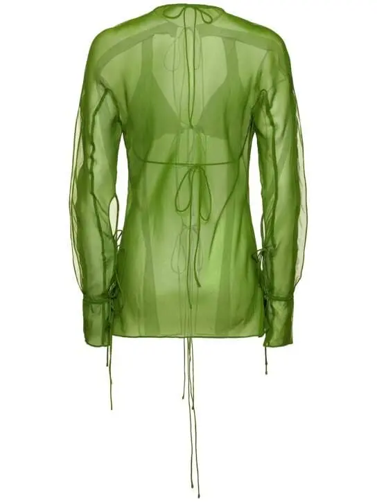 Christopher Esber Silk Chiffon Open Blouse With Tie Details