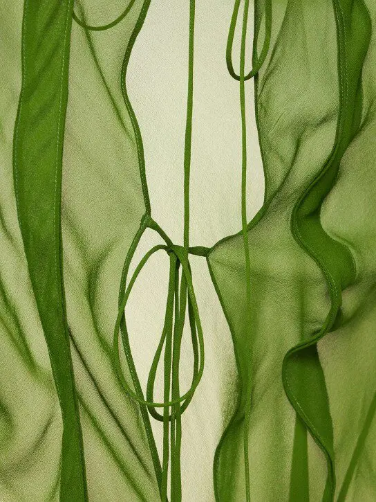 Christopher Esber Silk Chiffon Open Blouse With Tie Details