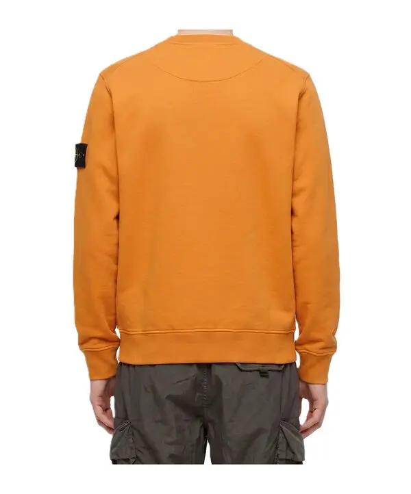 Stone Island Crewneck Sweatshirt With Appliqu - Orange