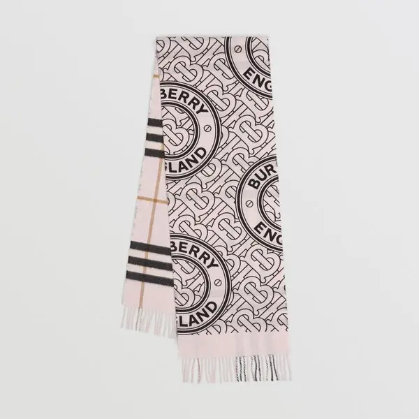 Burberry Tb Logo-print Reversible Check Scarf
