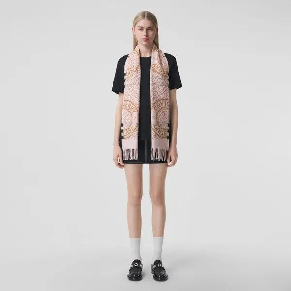 Burberry Tb Logo-print Reversible Check Scarf