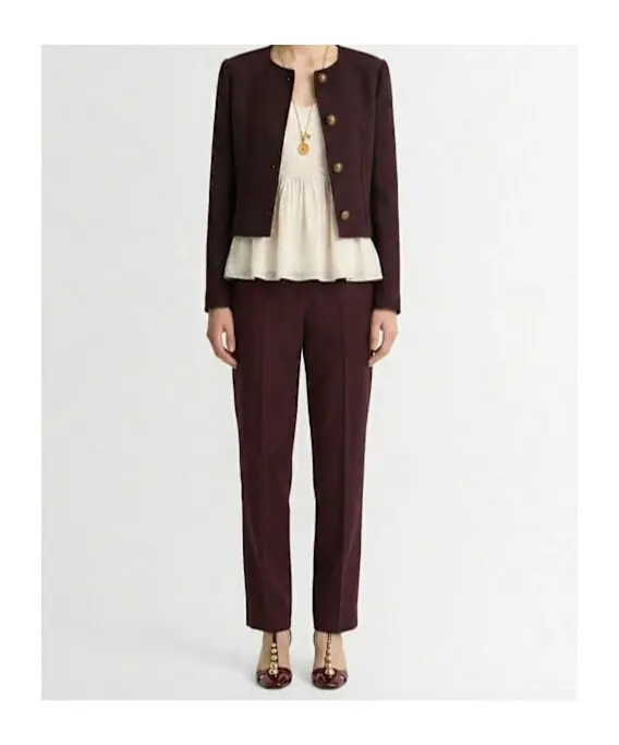 Chloé Wool Crepe Straight Leg Pants