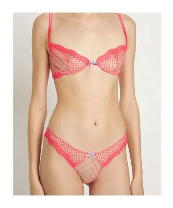 FLEUR DU MAL Dotty Demi Bra - Pink
