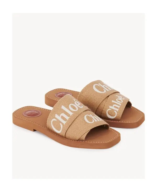 Chloé Woody Flat Mules - Nude
