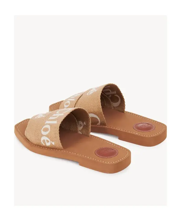 Chloé Woody Flat Mules - Nude