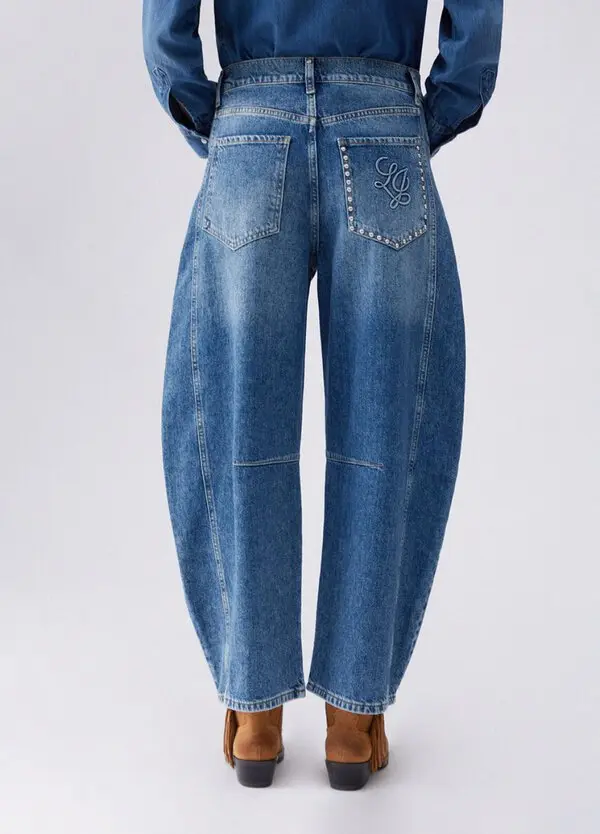 Liu Jo Studded Back-pocket Wide-leg Jeans