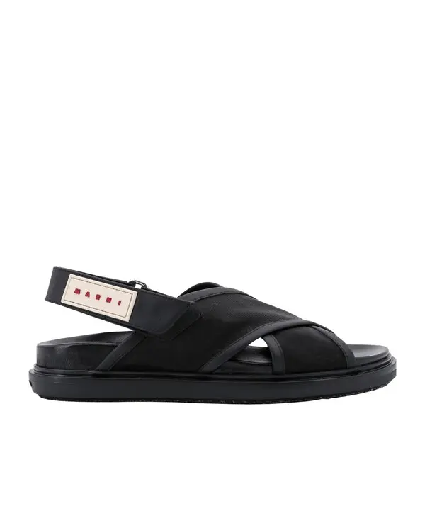 Marni Logo Patch Crossover Sandals