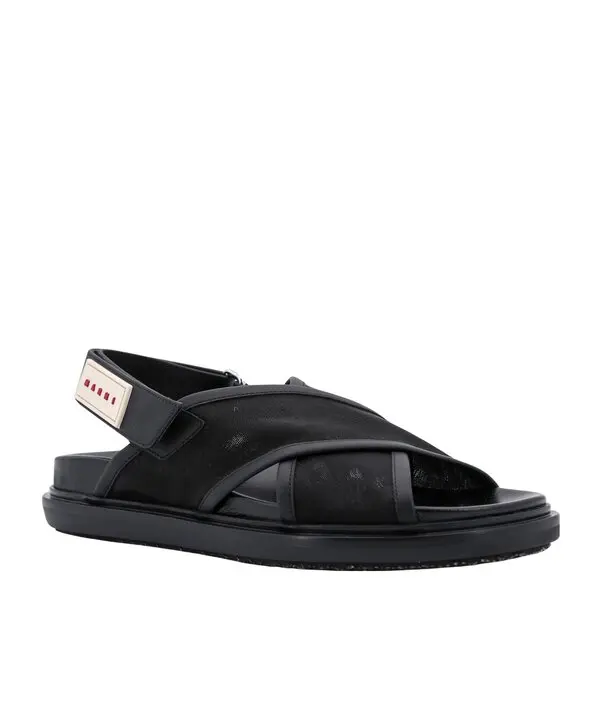 Marni Logo Patch Crossover Sandals