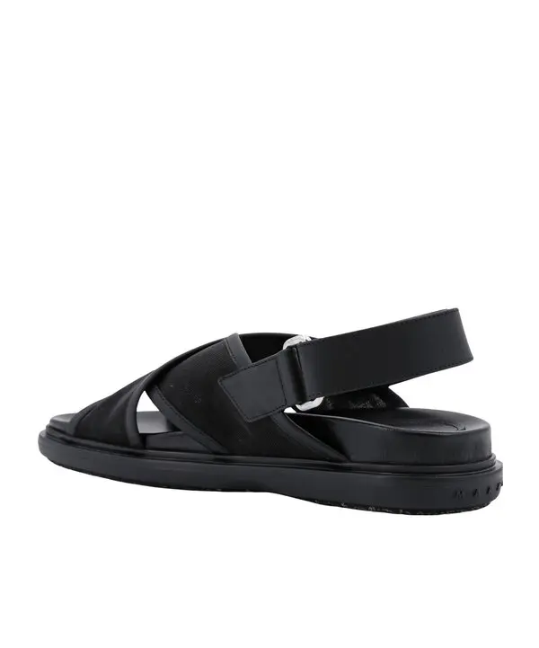 Marni Logo Patch Crossover Sandals