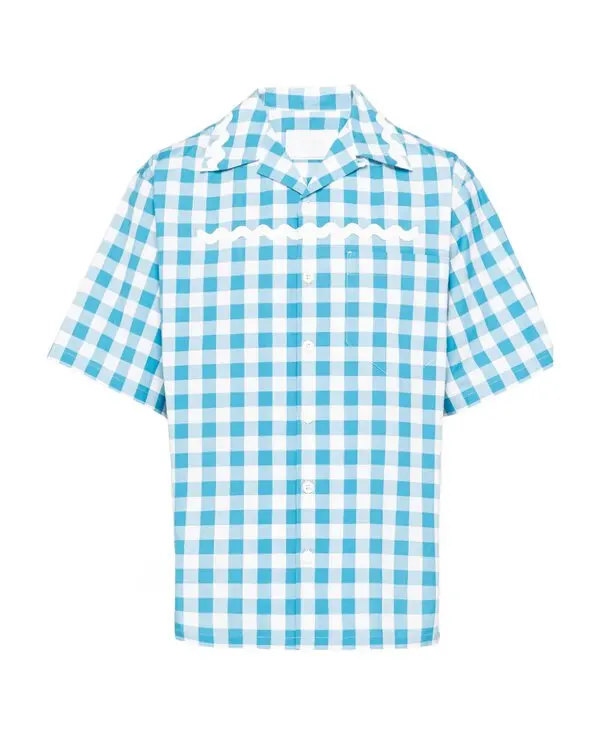 Prada Check Pattern Short Sleeved Shirt