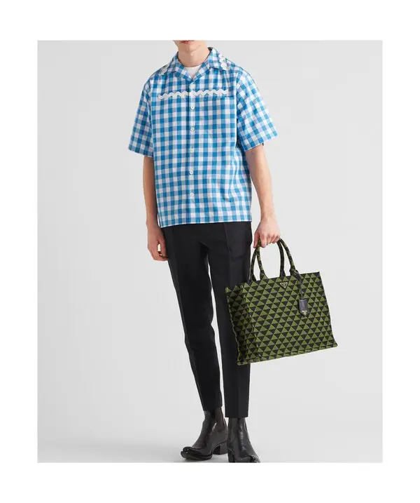 Prada Check Pattern Short Sleeved Shirt