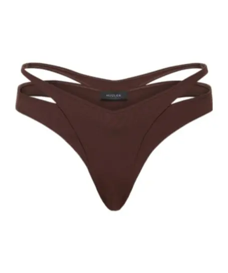 MUGLER Strappy Cutout Bikini Bottoms - Red
