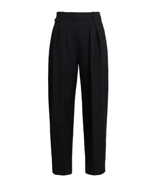 Khaite Dugan High Rise Wool Pants - Black