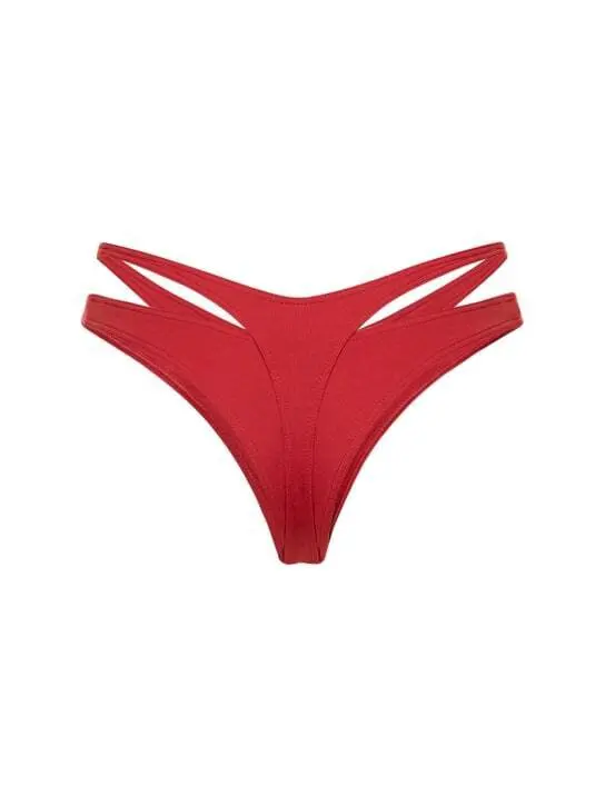 MUGLER Strappy Cut Out Bikini Bottoms