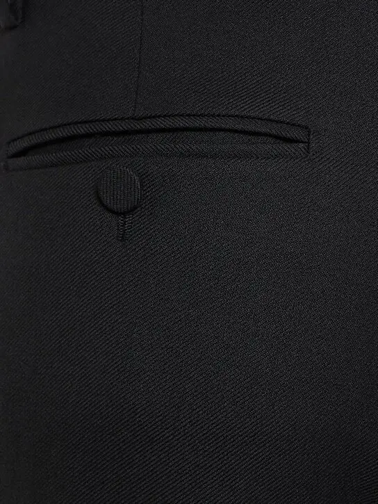 TOM FORD Virgin Wool Blend Twill Straight Leg Pants