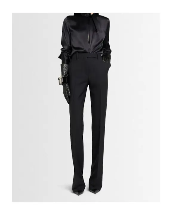 TOM FORD Virgin Wool Blend Twill Straight Leg Pants