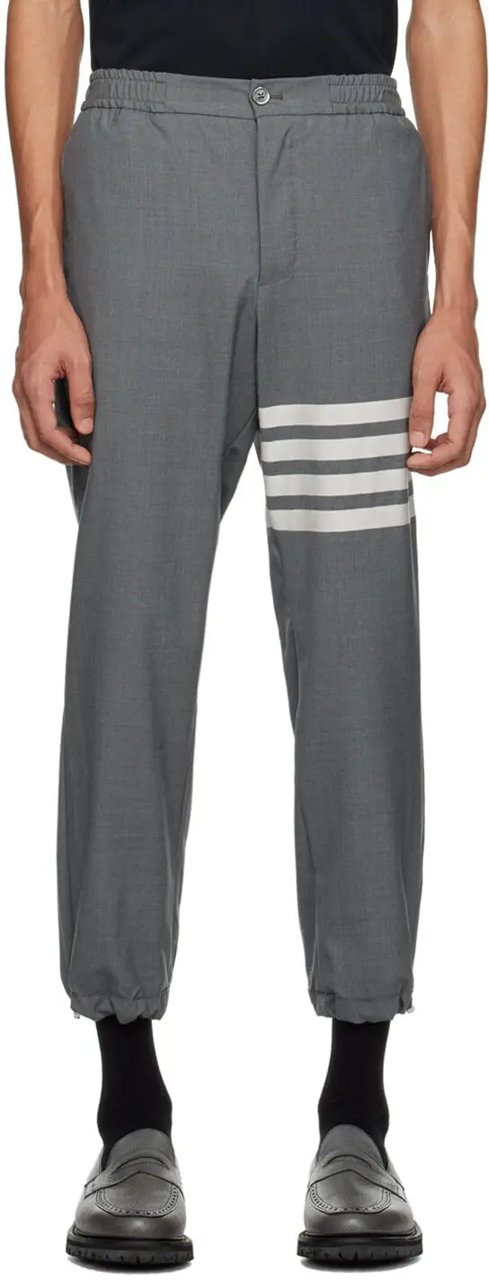 Thom Browne 4-bar Straight Leg Trousers - Medium Gray