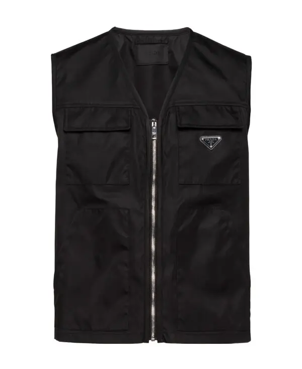 Prada Logo Plaque Zip-up Gilet