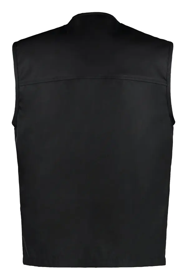Prada Logo Plaque Zip-up Gilet