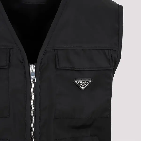 Prada Logo Plaque Zip-up Gilet