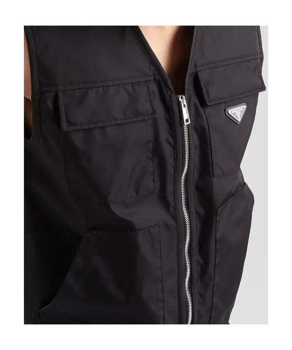 Prada Logo Plaque Zip-up Gilet