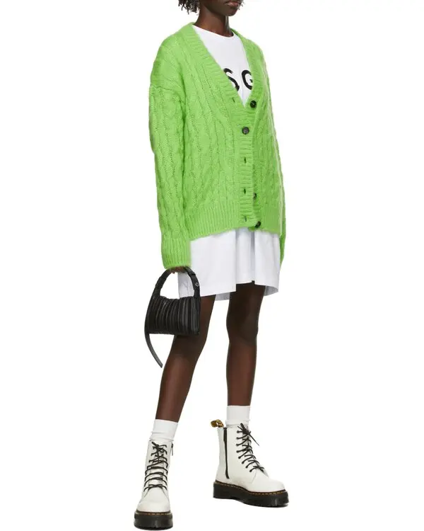 MSGM Logo Printed Crewneck T-shirt Dress - White