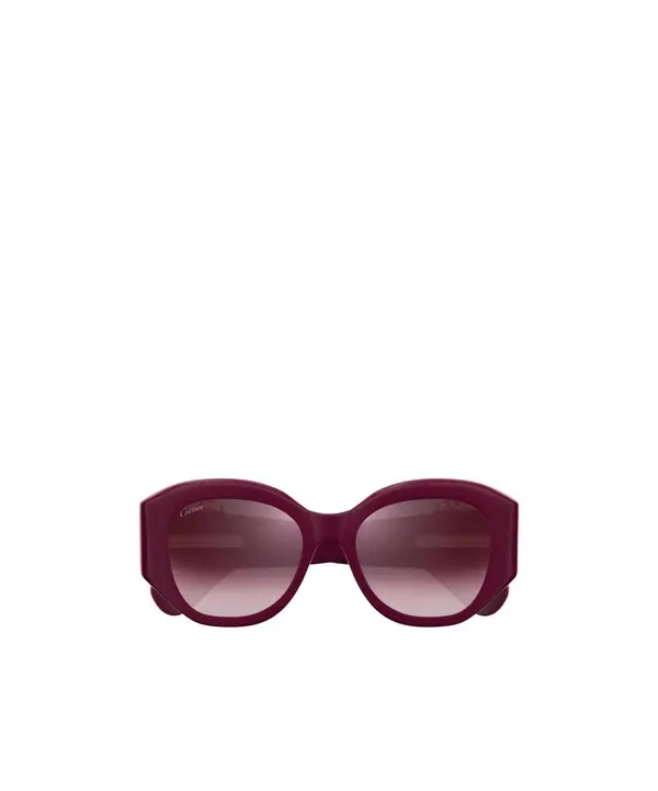 Cartier Panthere Square Frame Sunglasses - Burgundy Red