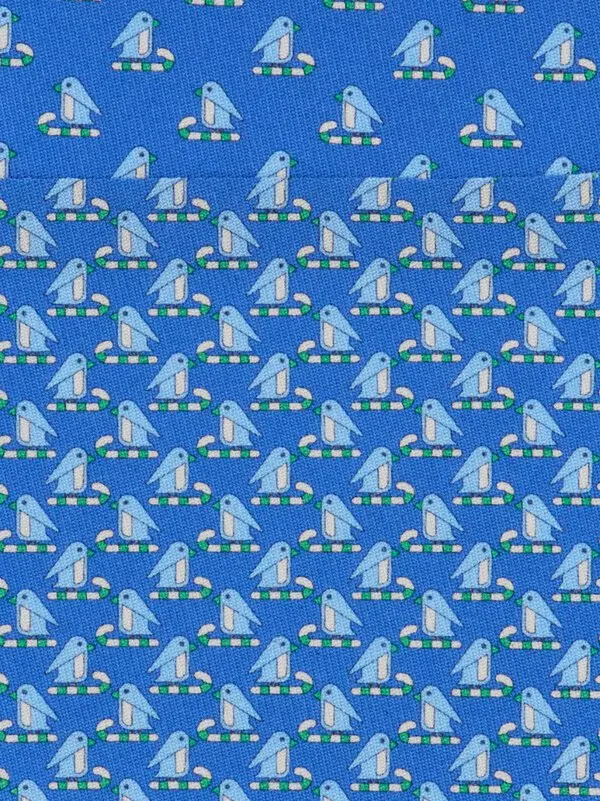 FERRAGAMO Printed Silk Neck Tie - Light Blue